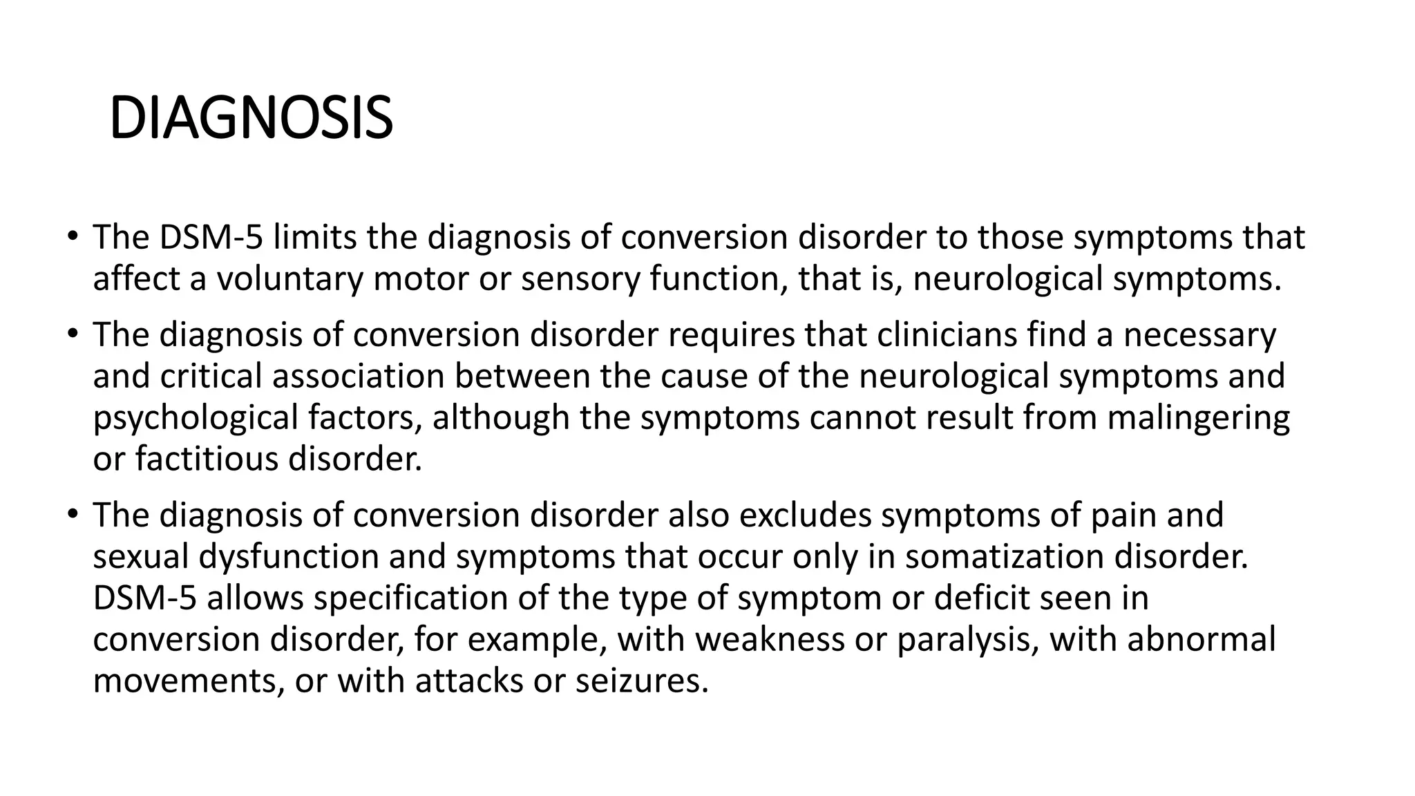 Disorders associated with dissociation or conversion phenomena | PPT