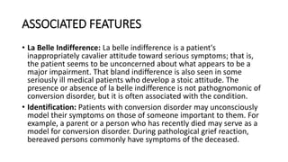 Disorders associated with dissociation or conversion phenomena | PPT