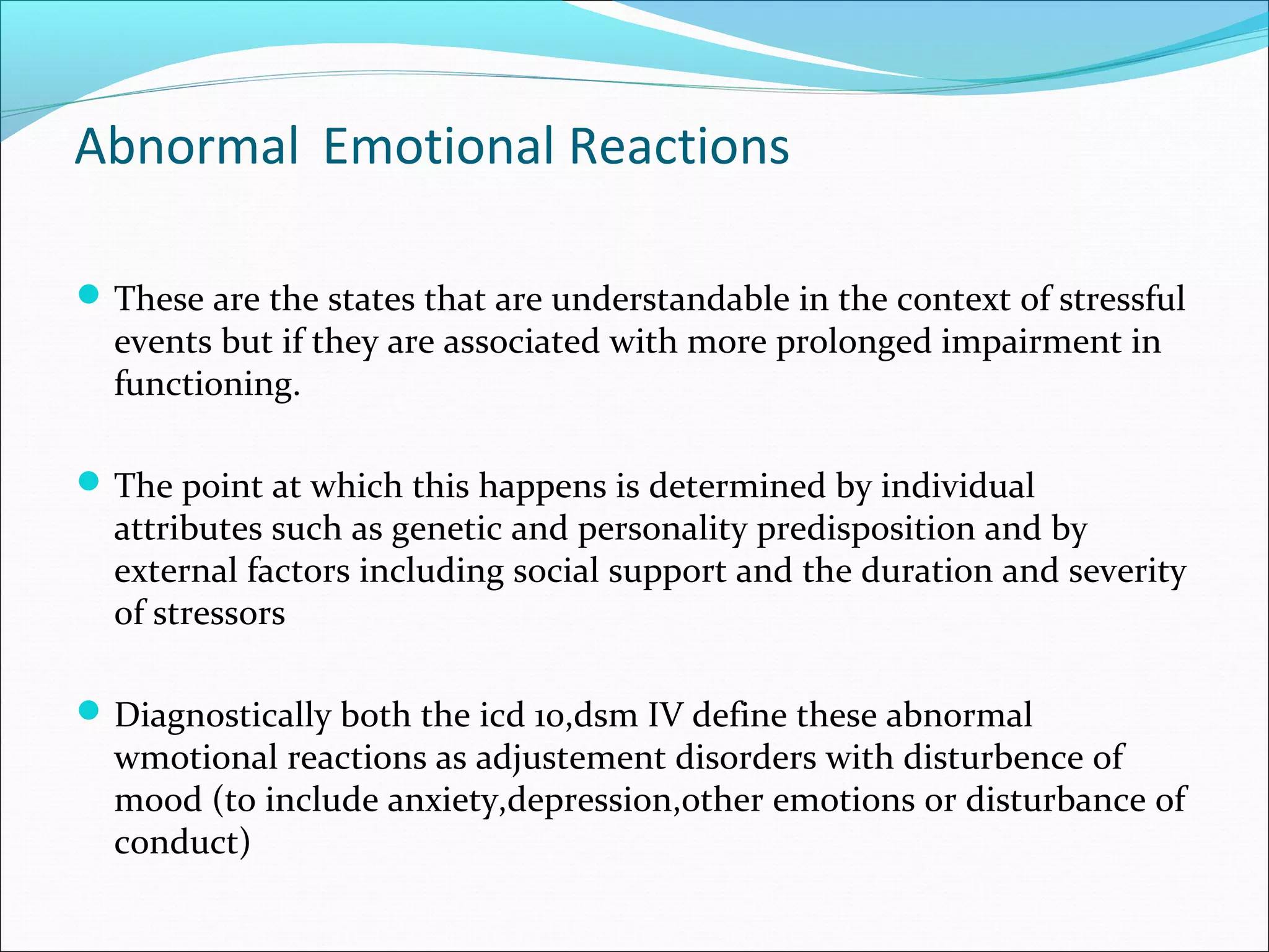 Disorders of affect and emotion | PPT
