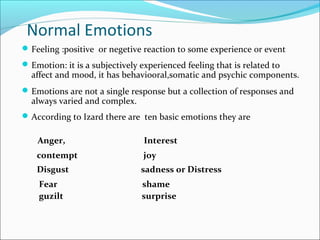 Disorders of affect and emotion | PPT