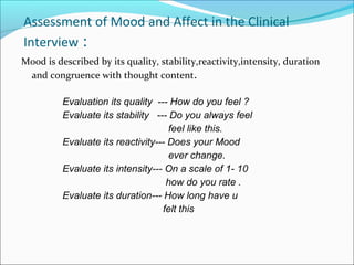 Reactive Mood And Congruent Affect