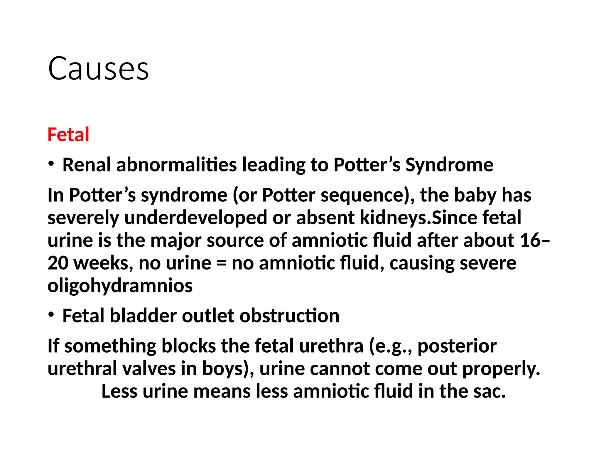 Disorders of amniotic fluid in Gynaecology pptx | PPTX