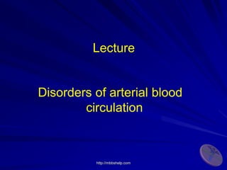 Disorders of arterial blood circulation2 | PDF | Blood Disorders | Diseases and Conditions