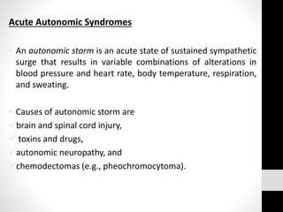 Disorders of autonomic nervous system | PPTX