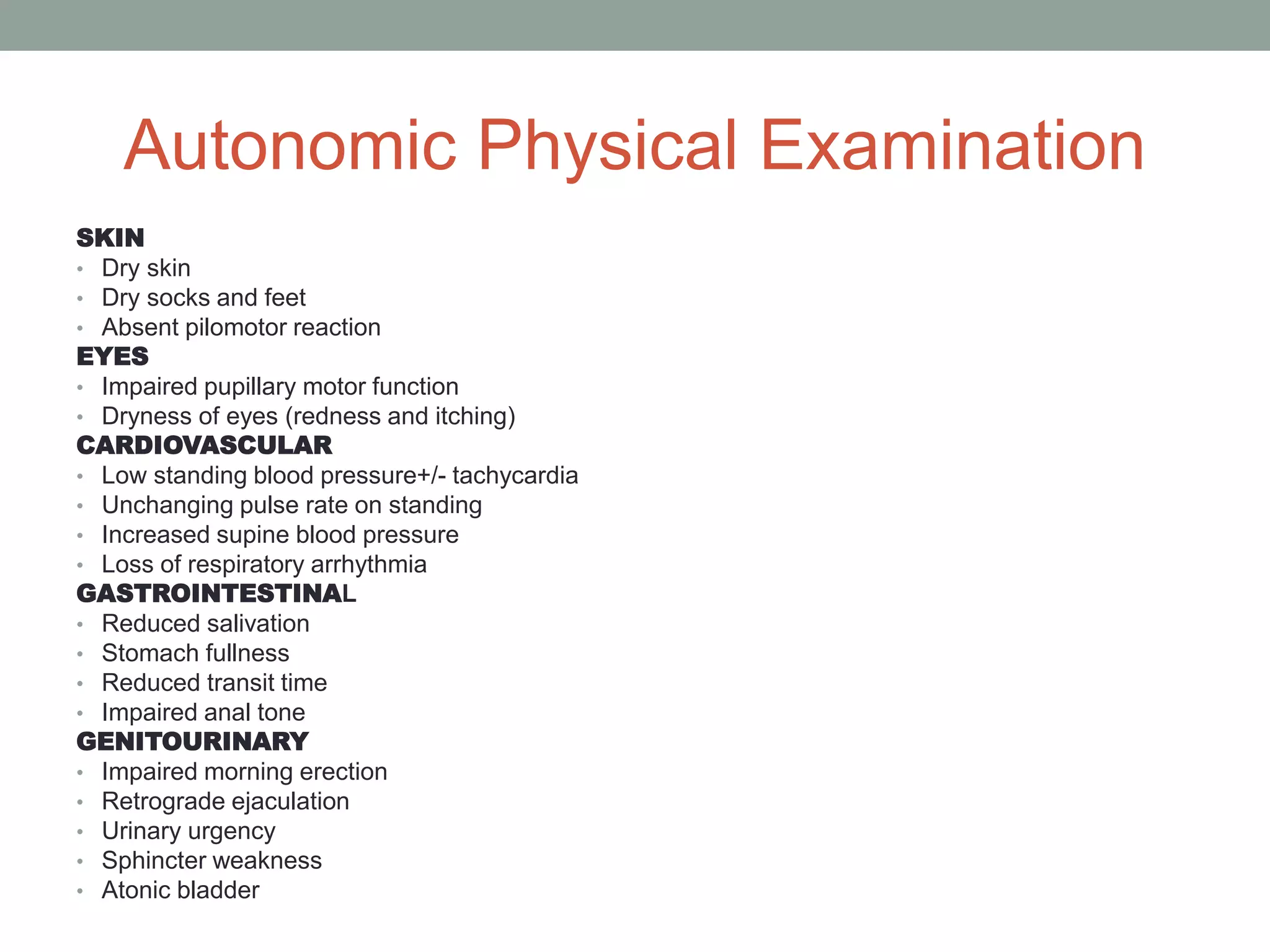 Disorders of autonomic nervous system neurologykota | PPT