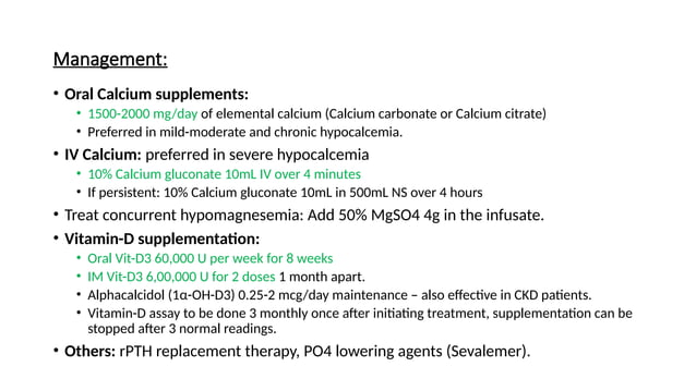 Disorders of calcium metabolism - approach and management | PPT
