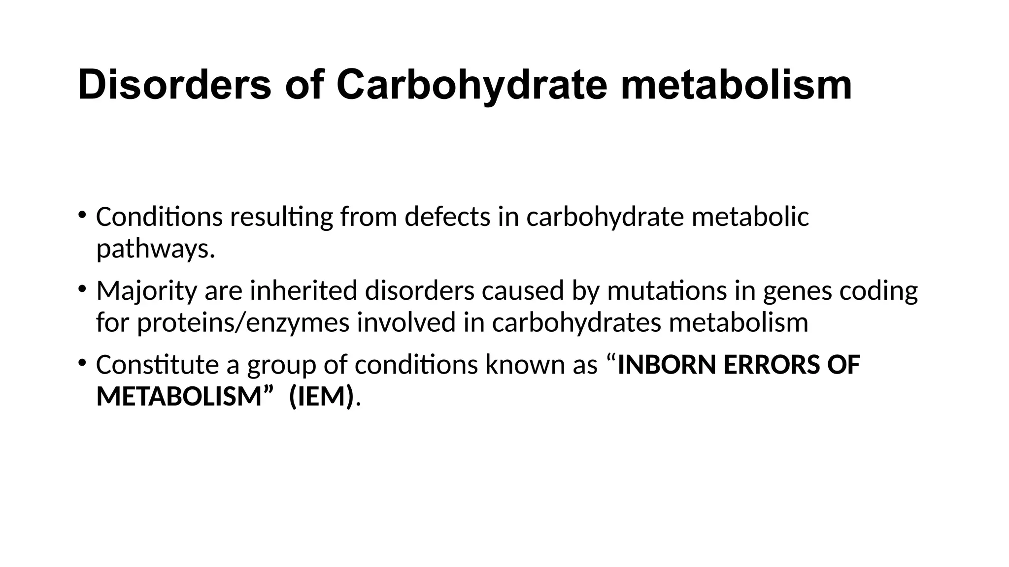 DISORDERS OF CARBOHYDRATE METABOLISM_REGULATION OF BLOOD SUGAR AND ...