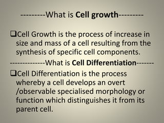 Disorders of cell growth and differentiation | PPTX