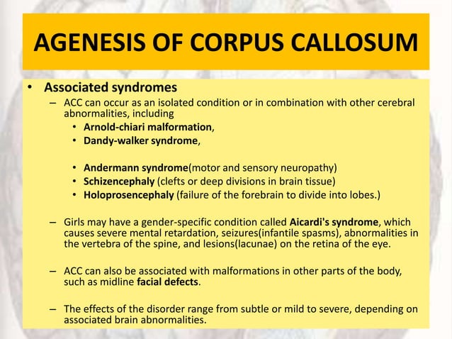 Disorders of corpus callosum | PPTX