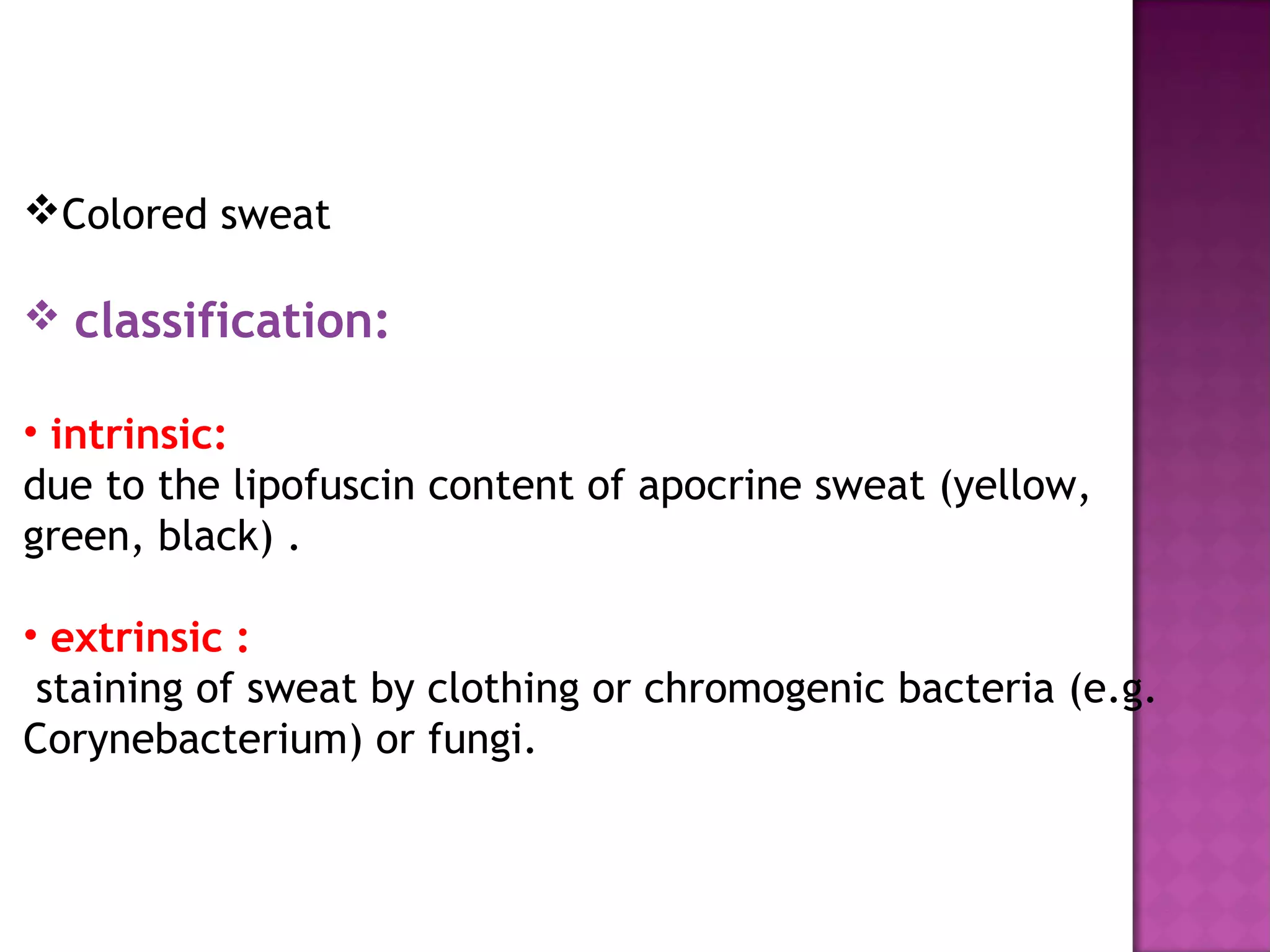 Disorders of Eccrine and Apocrine Sweat Glands | PPT