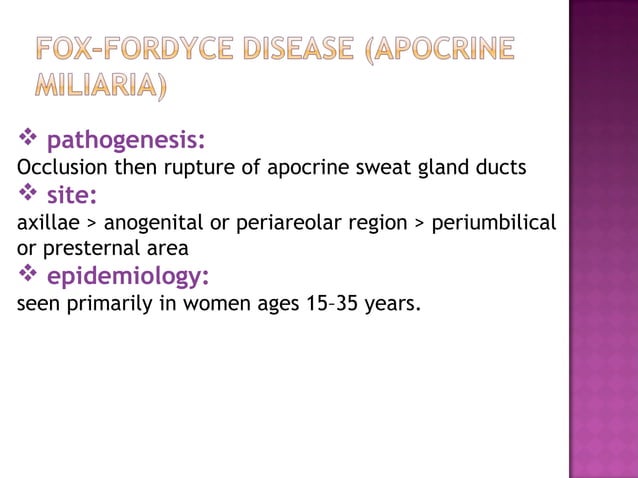 Disorders of Eccrine and Apocrine Sweat Glands | PPT