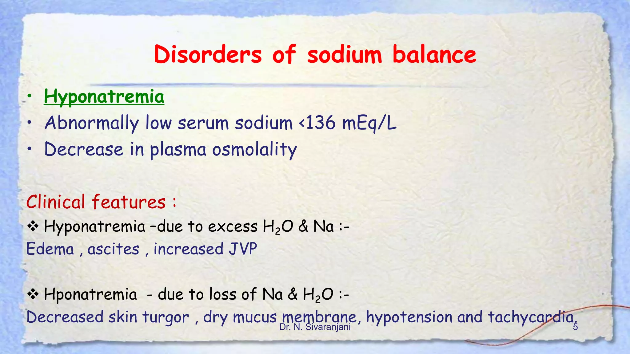 Disorders of electrolyte balance | PPSX