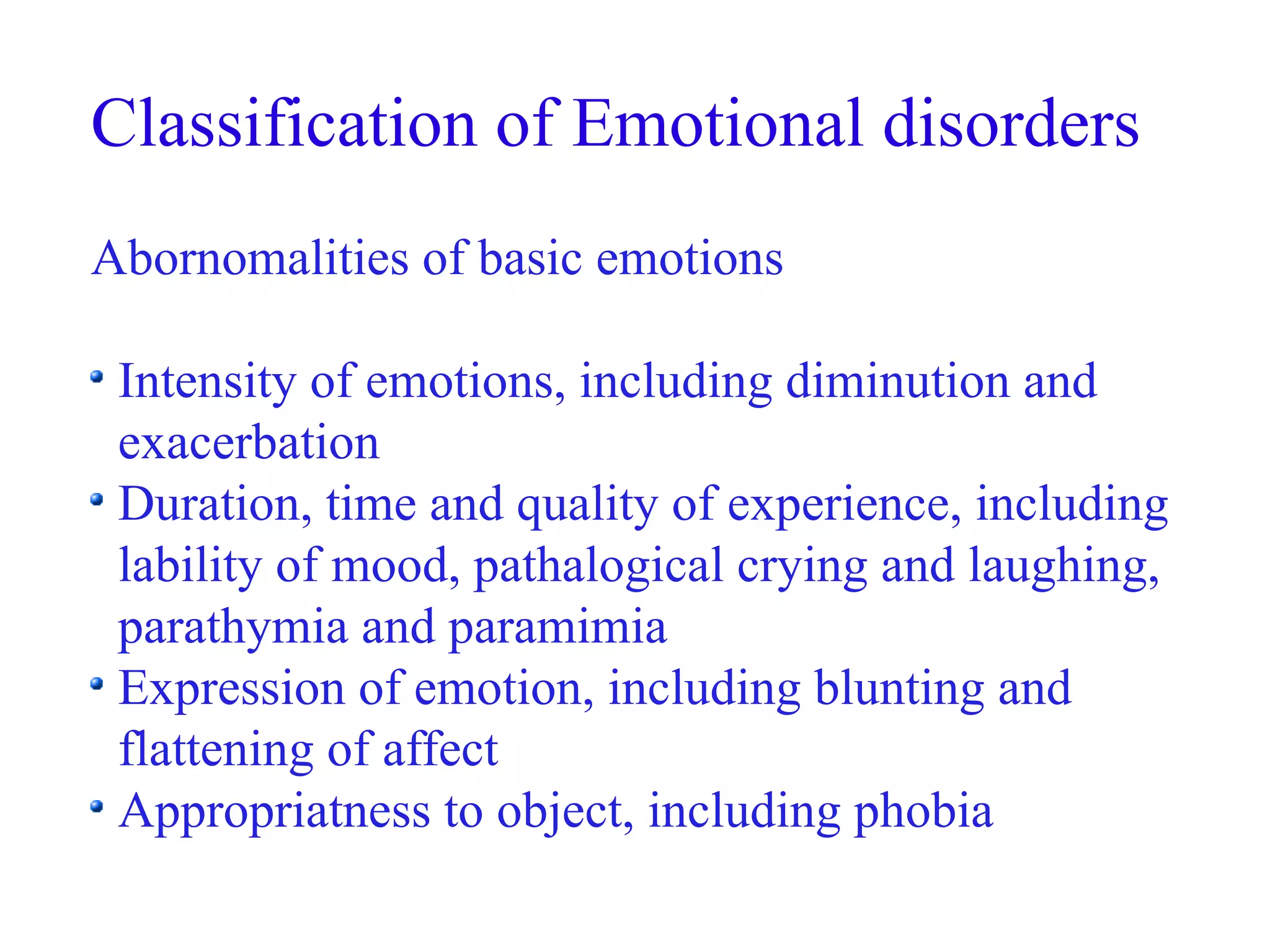 Disorders of emotion | PDF