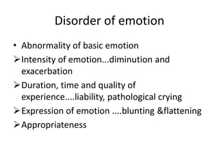 Disorders of Emotion | PPTX