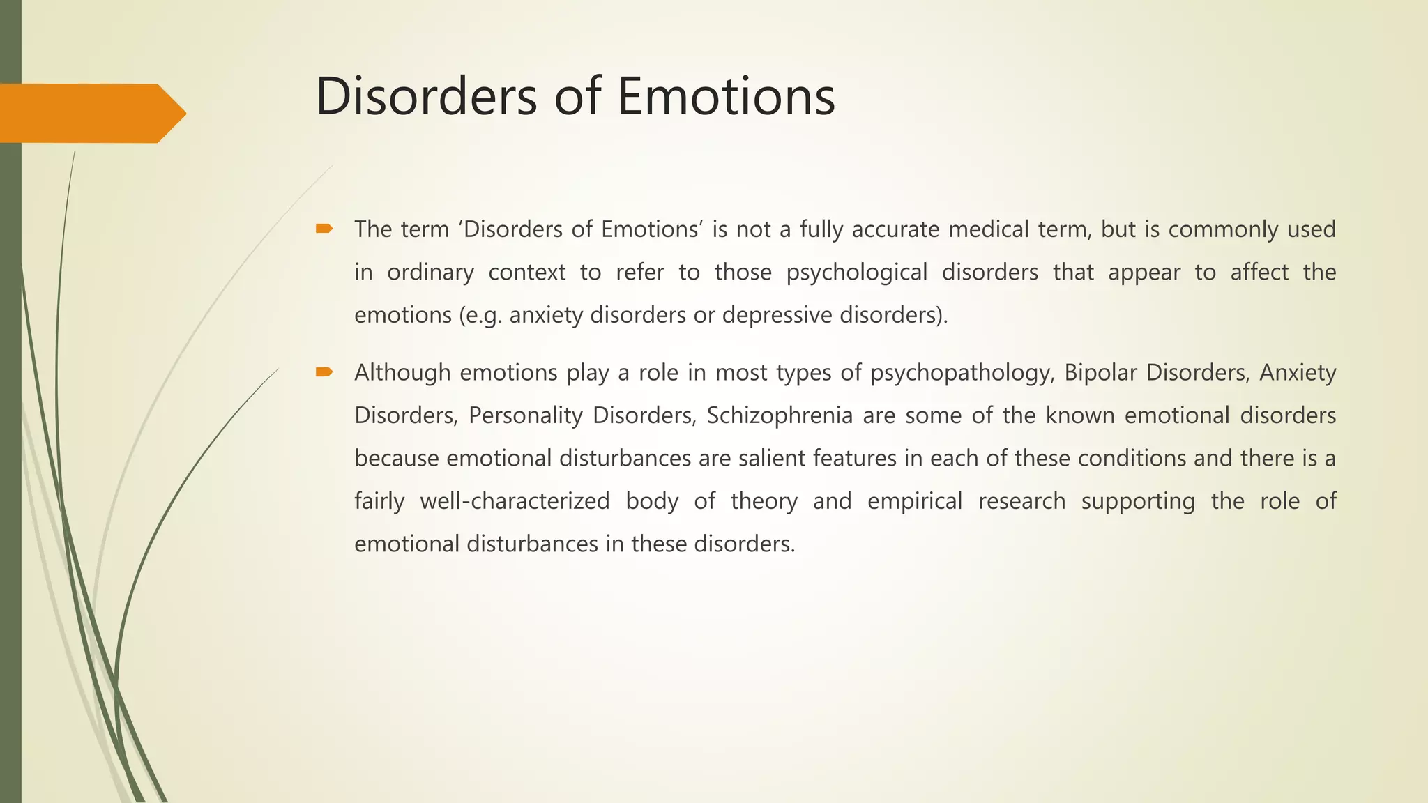 Disorders of Emotions | PPTX