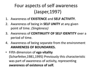 Disorders of experience of self | PPTX