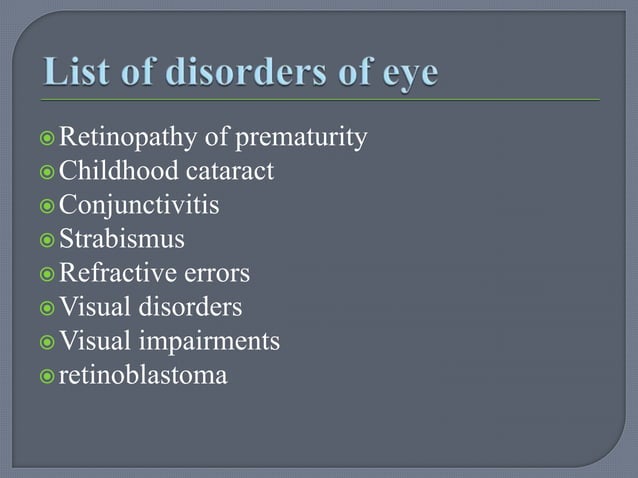 Disorders of eye | PPTX | Eye and Vision Conditions | Diseases and ...