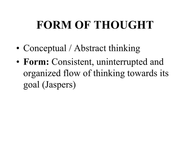 Disorders of form of thought | PPT
