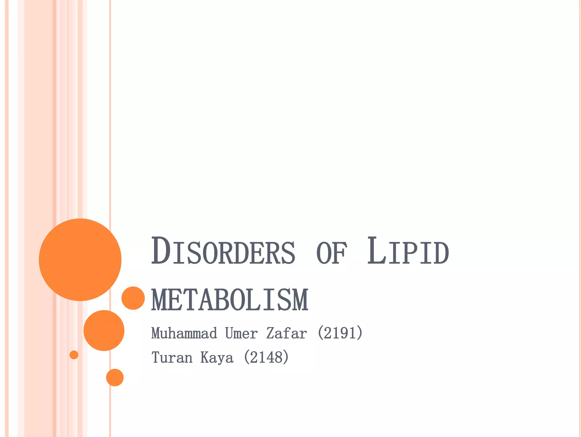 Disorders of lipid metabolism | PDF