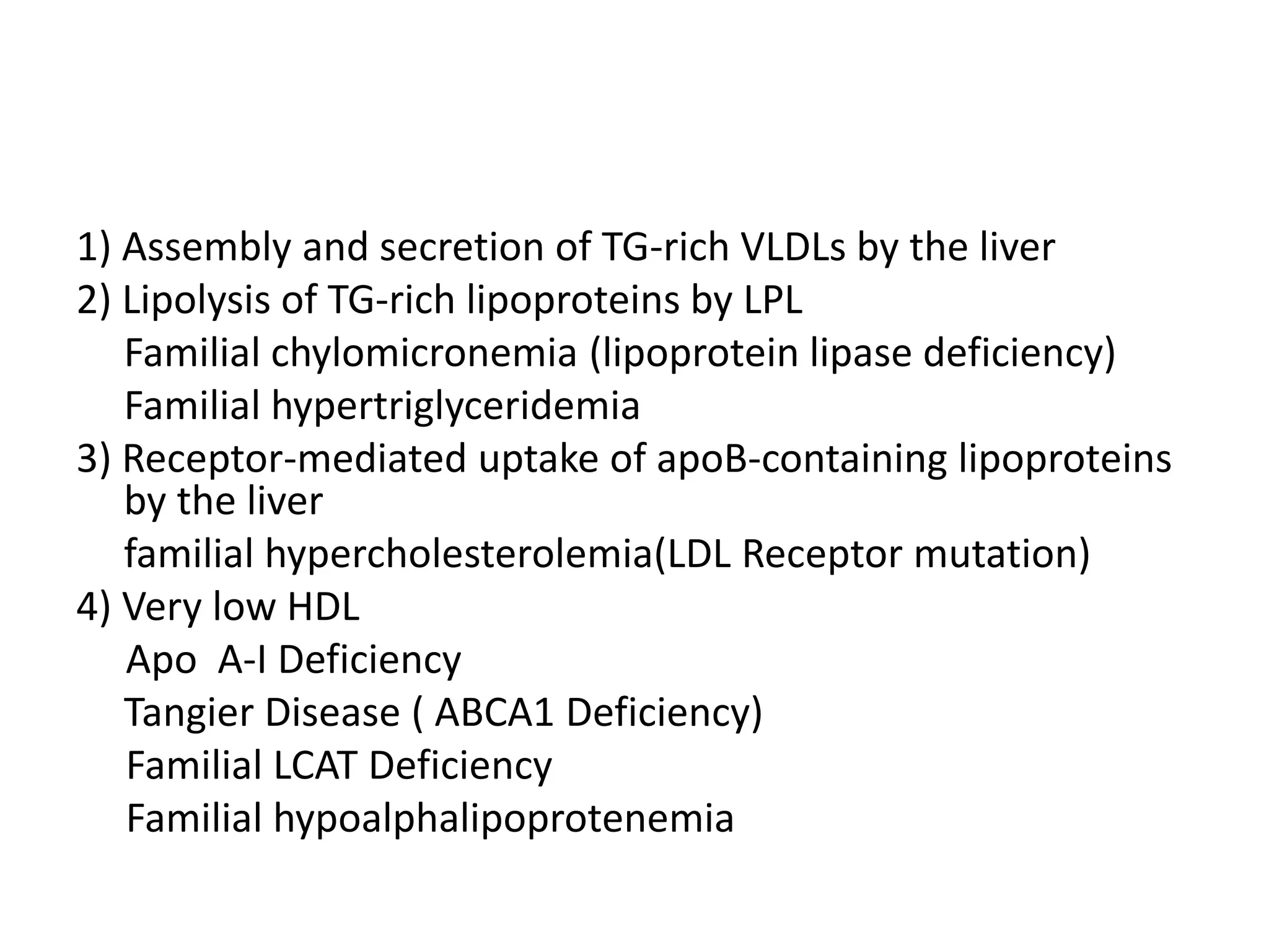 Disorders of lipoprotein metabolism | PPTX
