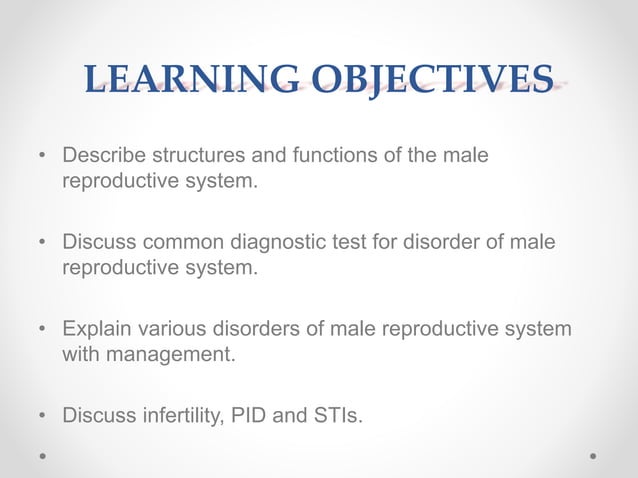 Disorders of male reproductive system | PPTX