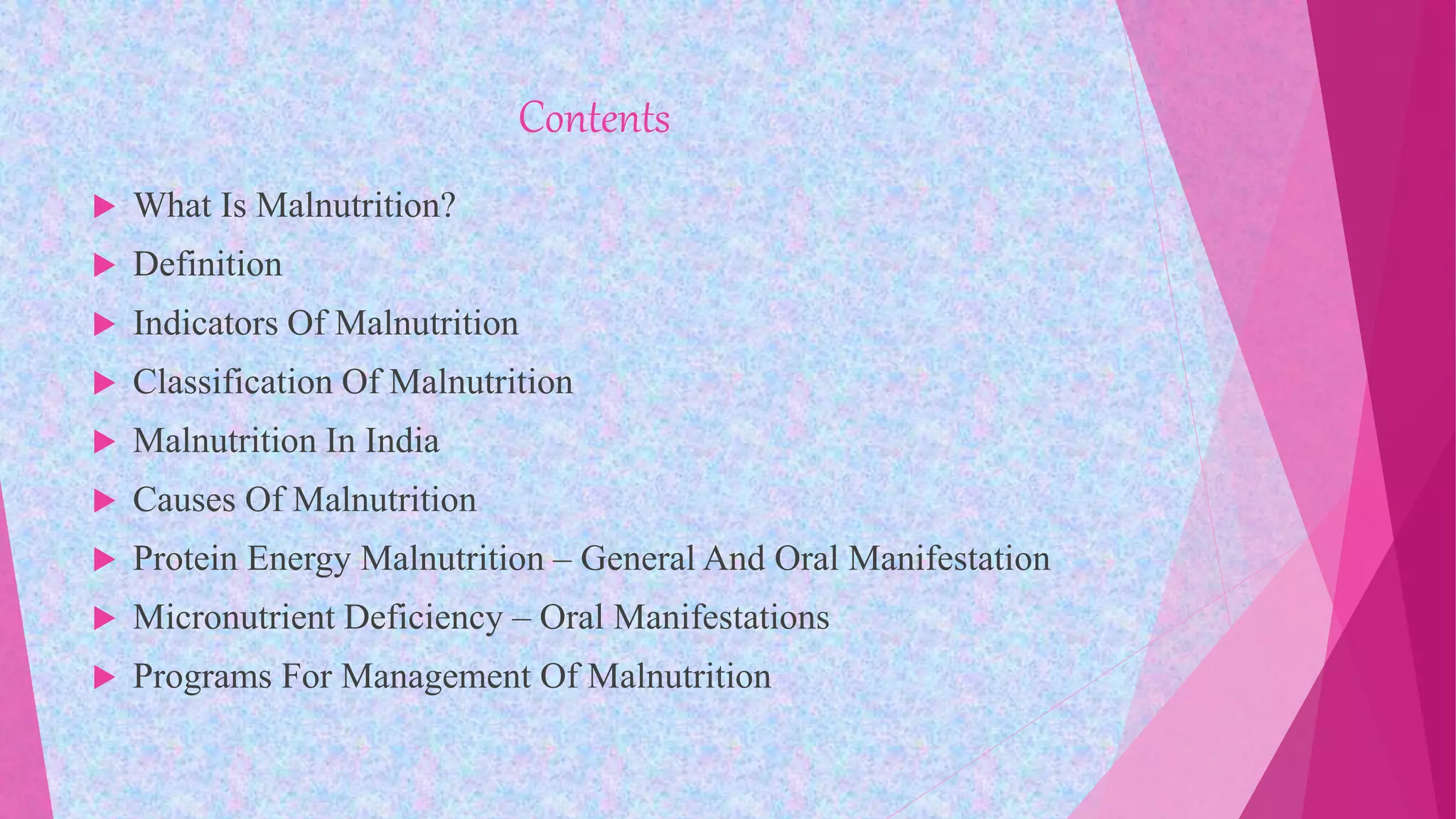 Disorders of malnutrition | PPTX