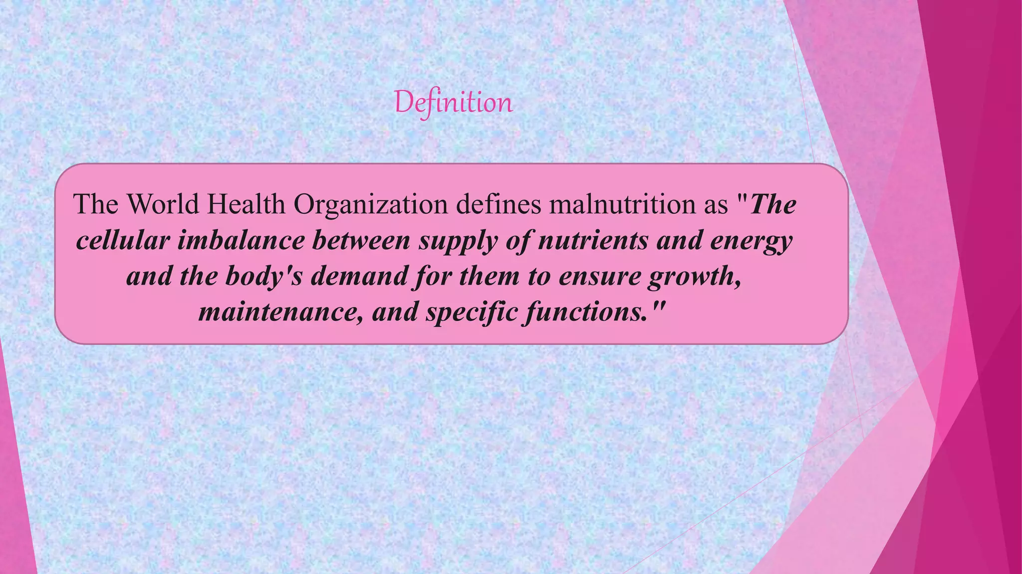 Disorders of malnutrition | PPTX