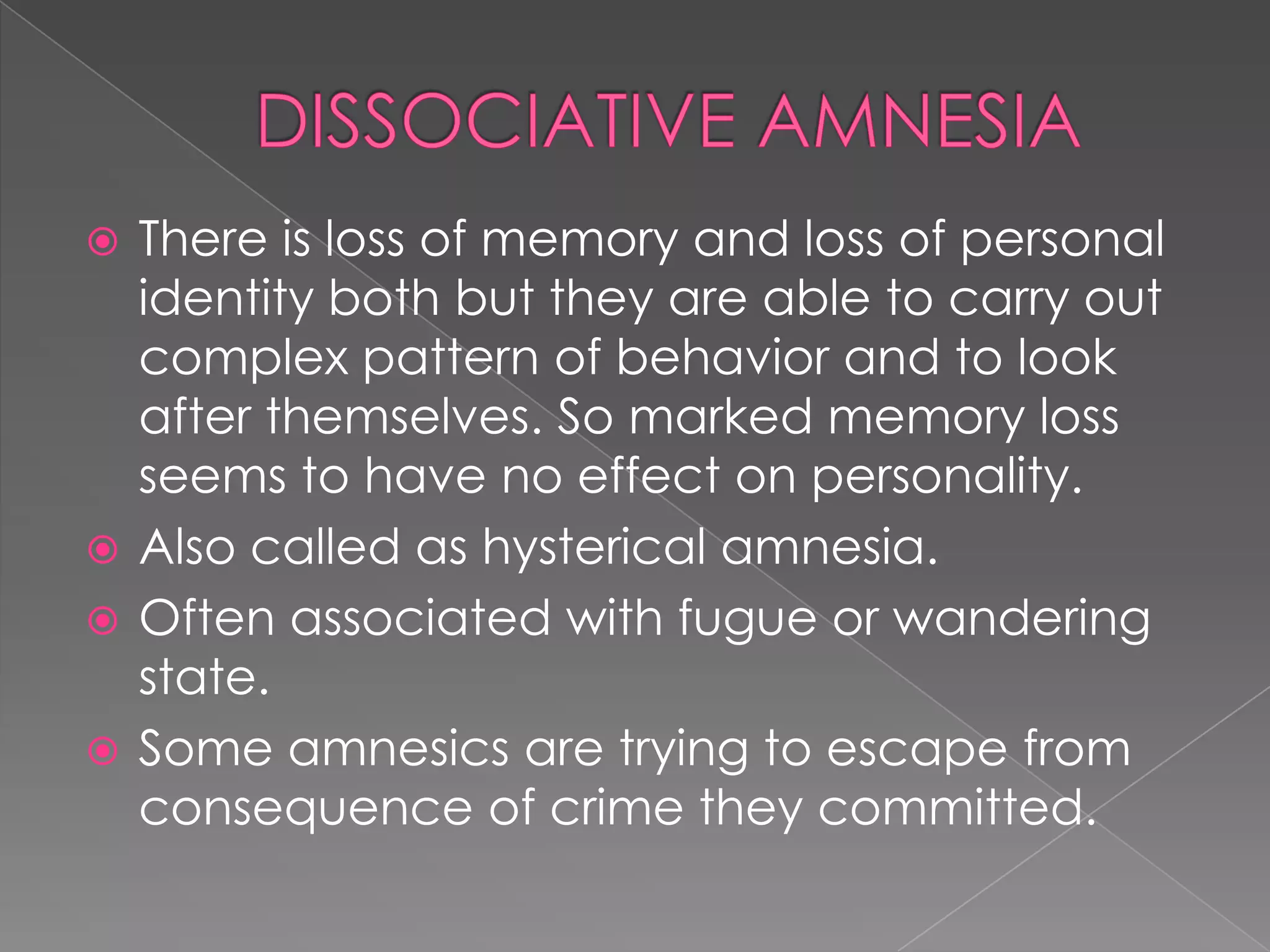 Disorders of memory | PPTX