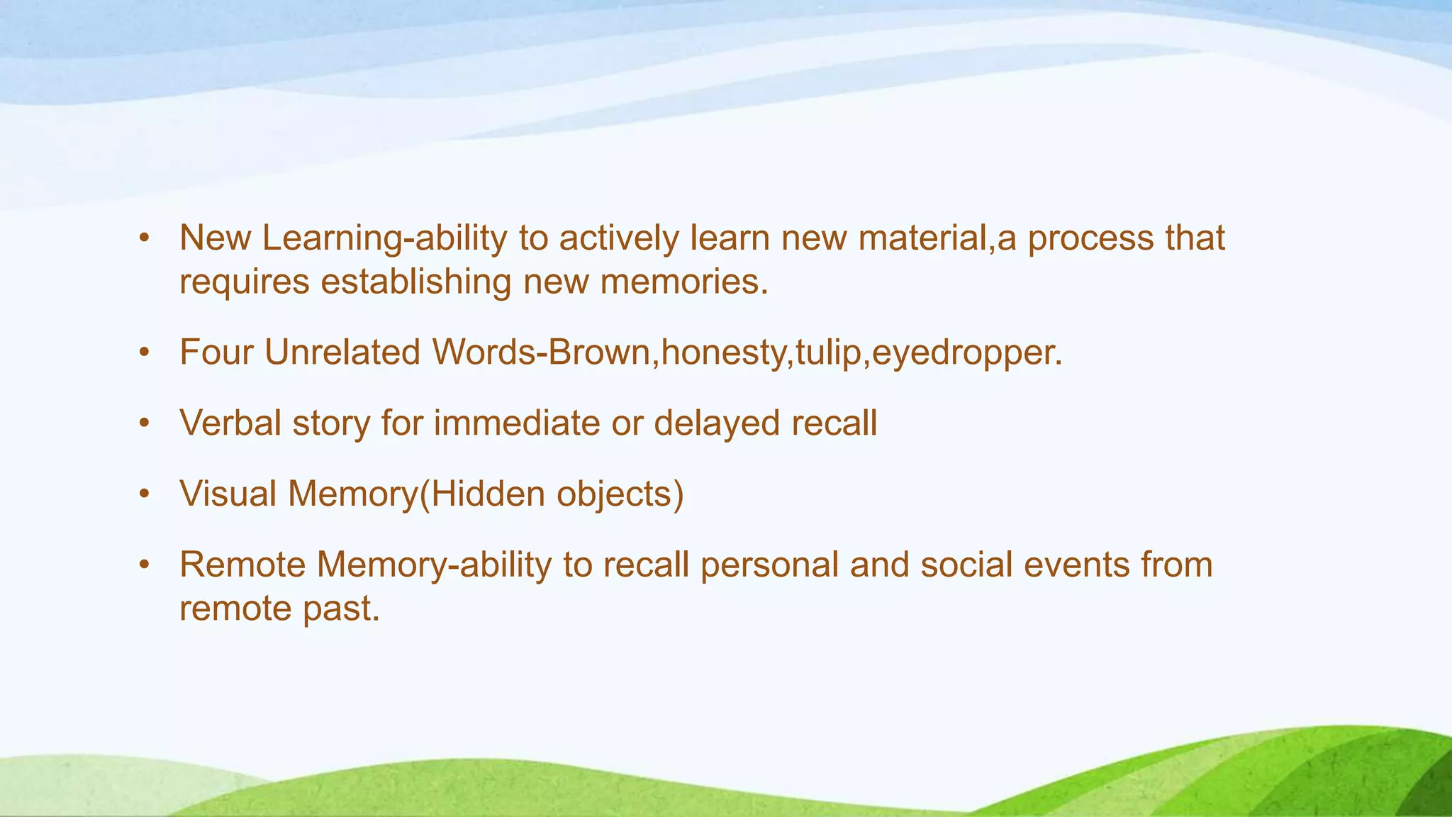 Disorders of memory | PPTX