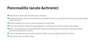 Disorders of pancrease.pptx | Endocrine and Metabolic Diseases | Diseases and Conditions