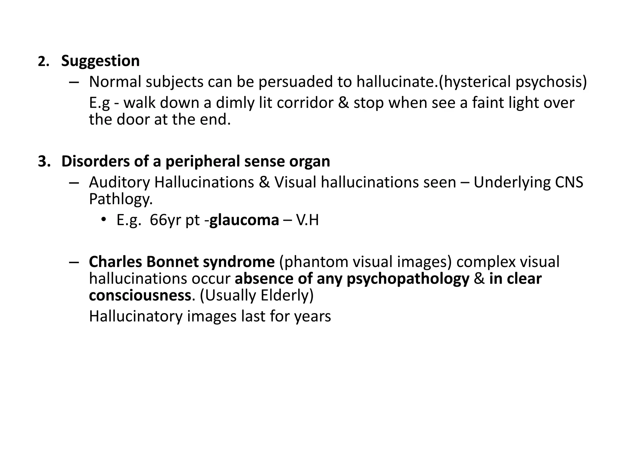 Disorders of Perception | PPTX | Eye and Vision Conditions | Diseases ...