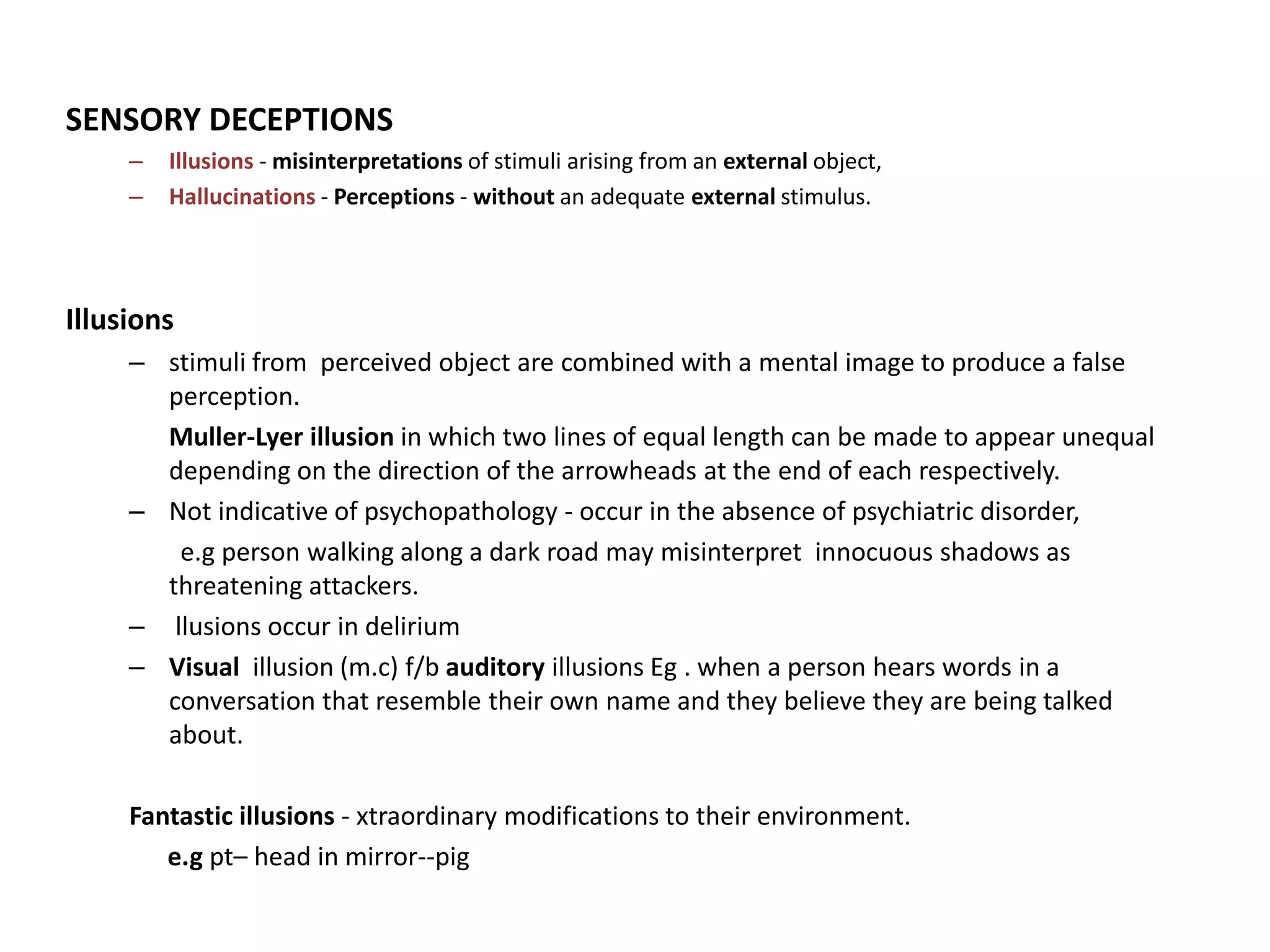 Disorders of Perception | PPTX | Eye and Vision Conditions | Diseases ...