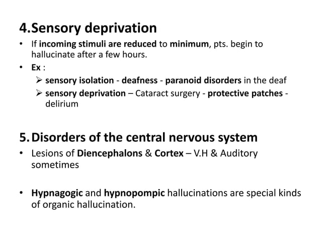 Disorders of Perception | PPTX | Eye and Vision Conditions | Diseases ...