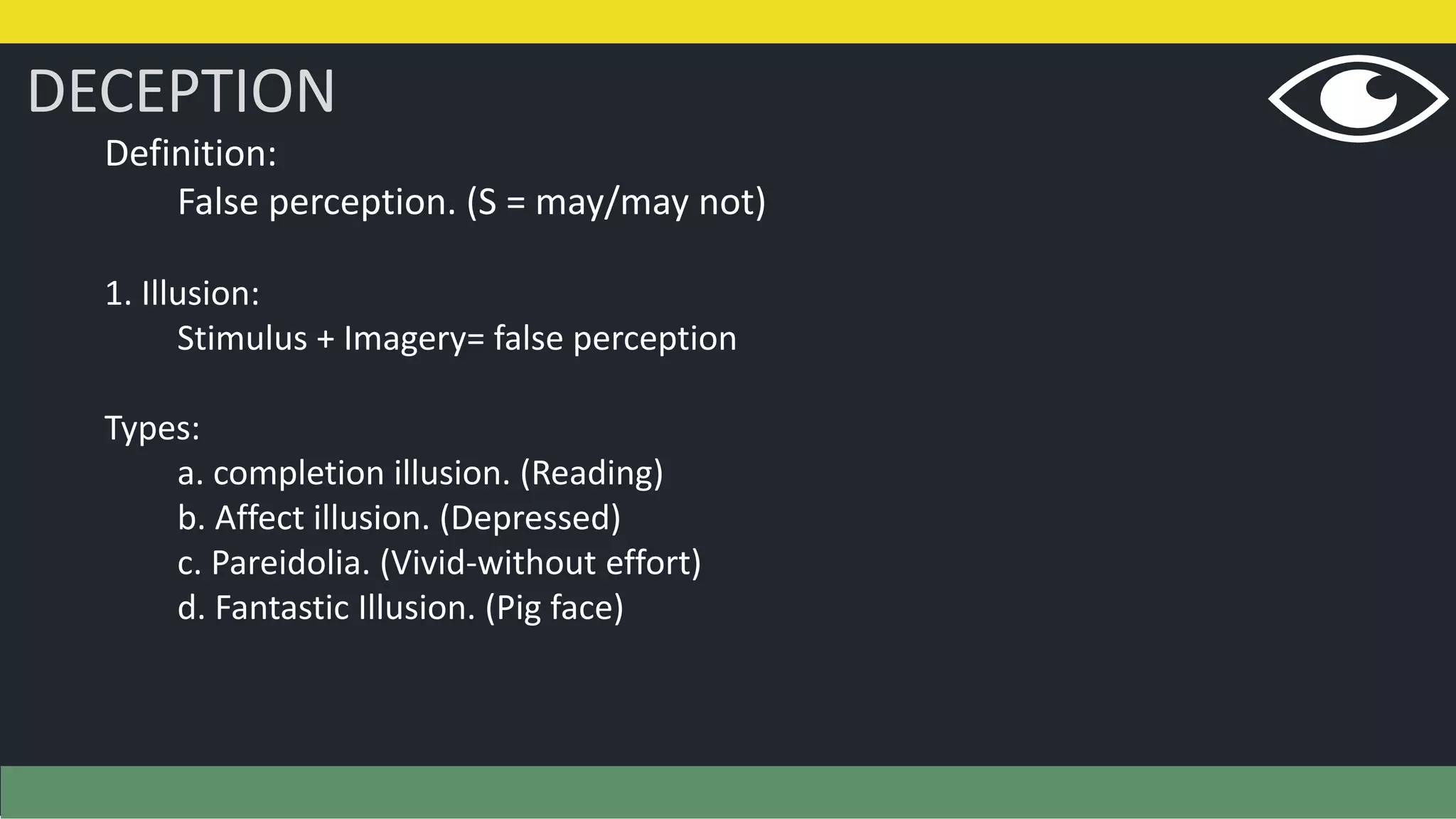 Disorders of perception | PPTX