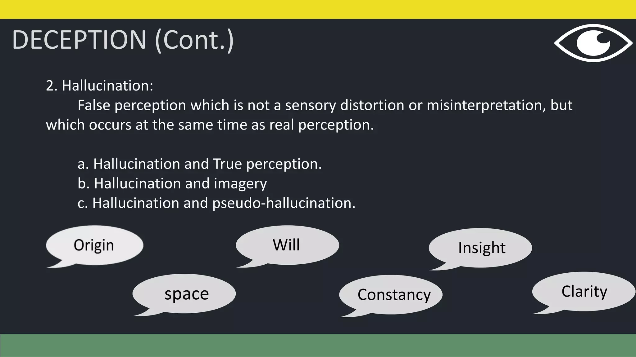 Disorders of perception | PPTX
