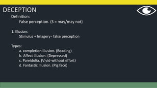 Disorders of perception | PPTX