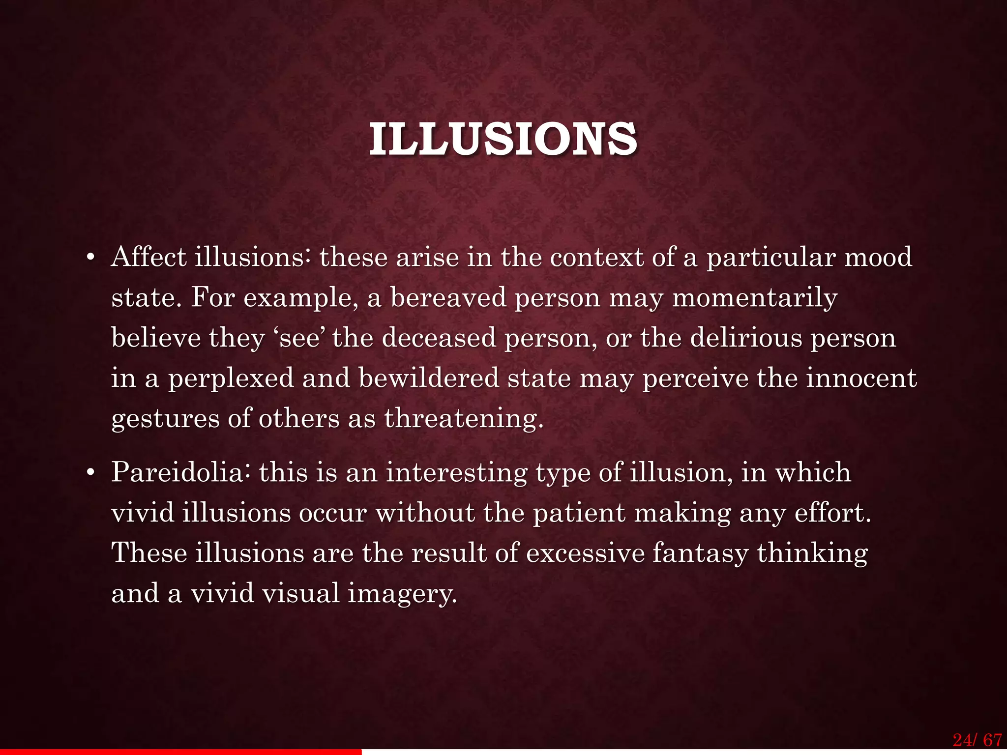 Disorders of perception | PPTX