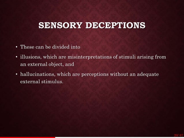 Disorders of perception | PPTX