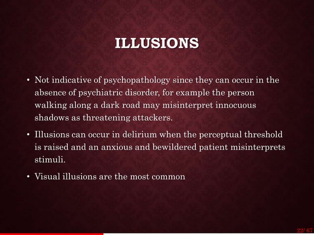 Disorders of perception | PPTX