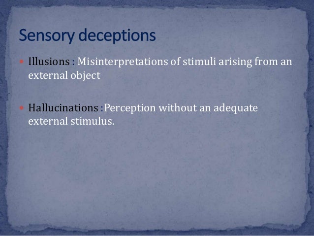Disorders of perception (2)