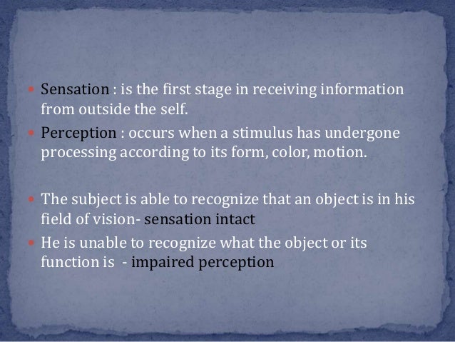 Disorders of perception (2)