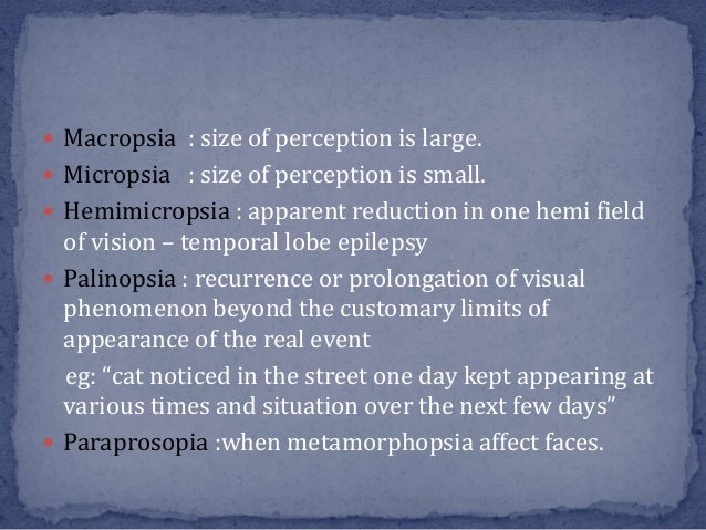 Disorders of perception (2)
