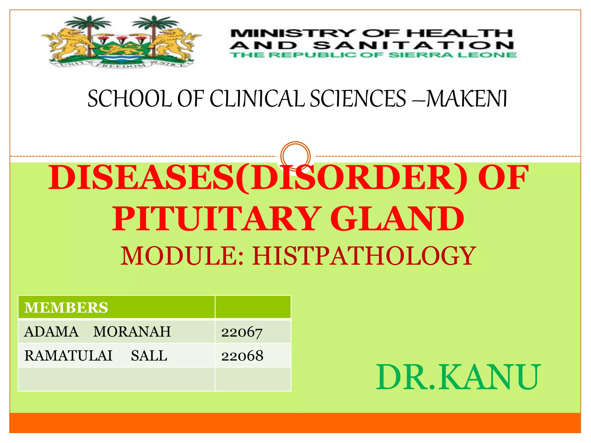 DISORDERS OF PITUITARY G.pptx | Hormonal Disorders | Endocrine and ...