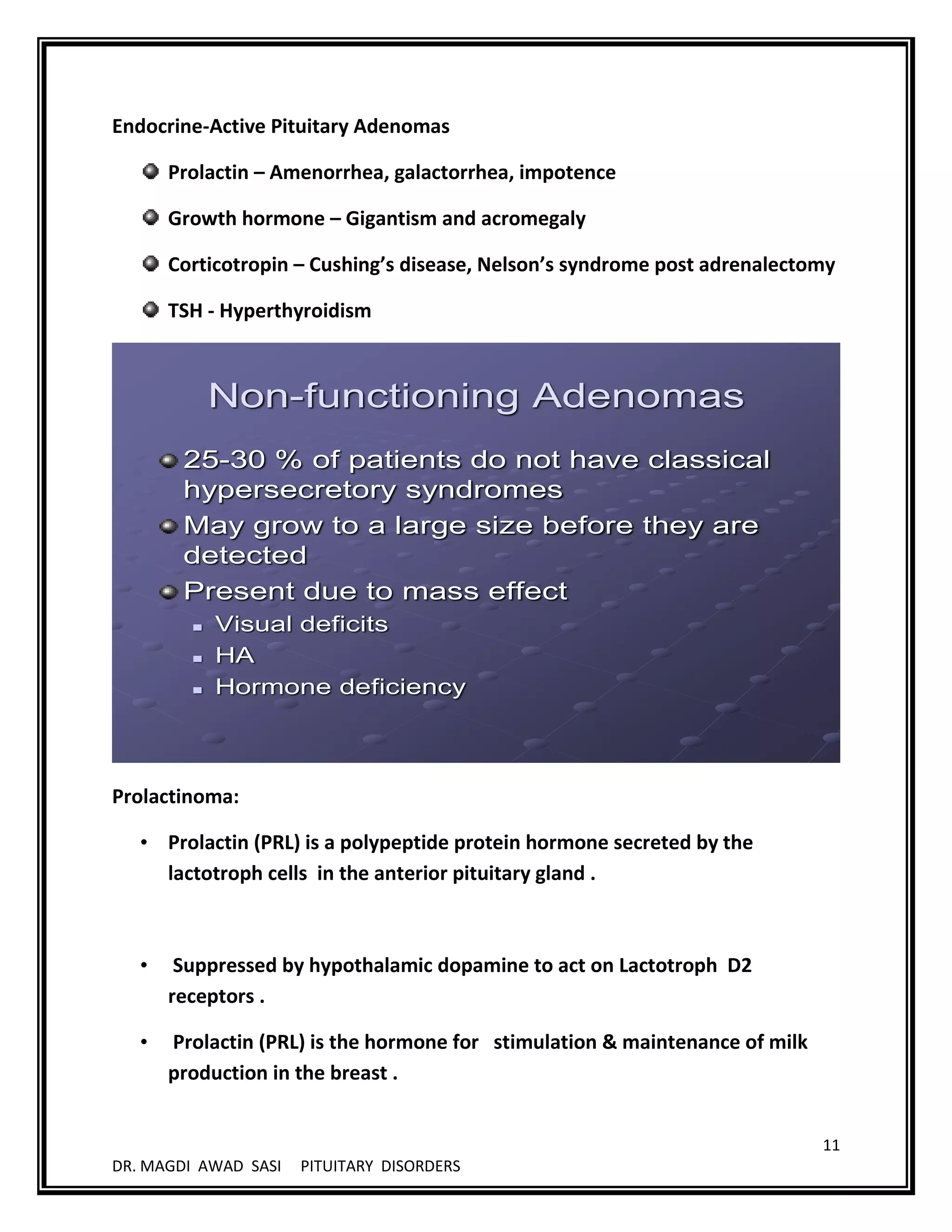 Disorders of pituitary gland (( THE MASTER )) BY M.SASI
