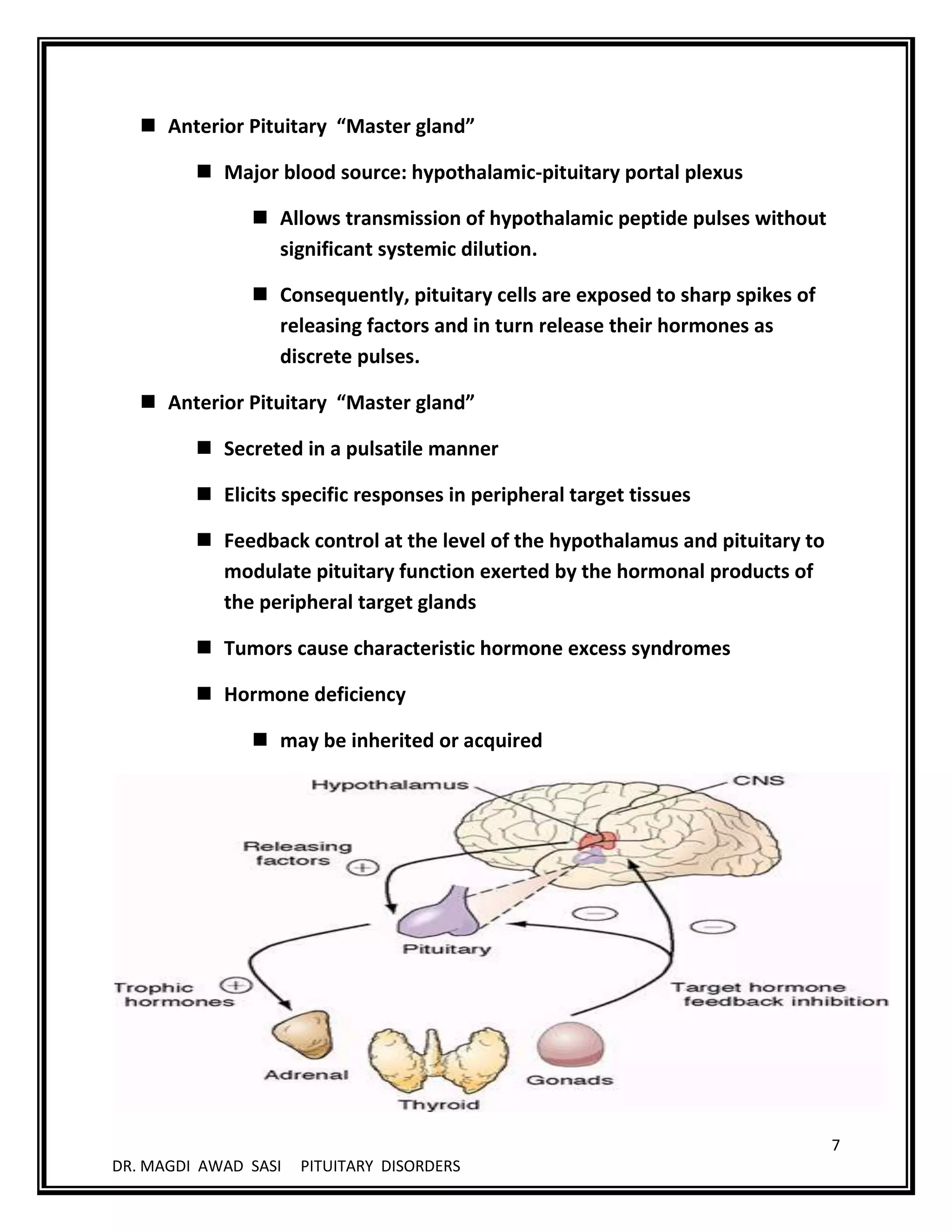 Disorders of pituitary gland (( THE MASTER )) BY M.SASI