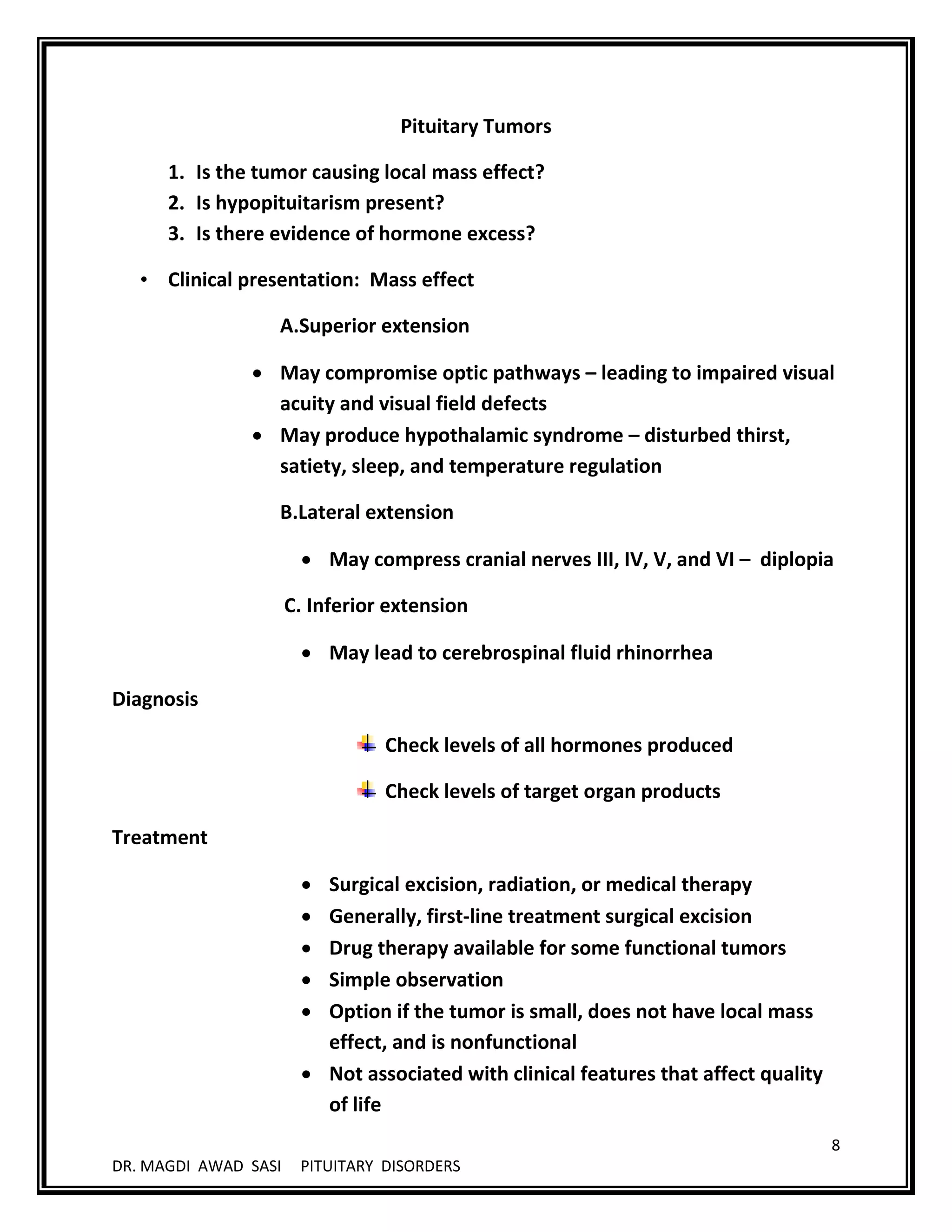 Disorders of pituitary gland (( THE MASTER )) BY M.SASI