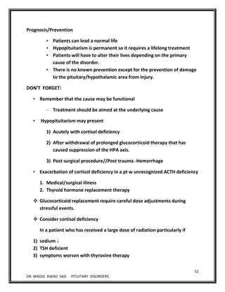 Disorders of pituitary gland (( THE MASTER )) BY M.SASI