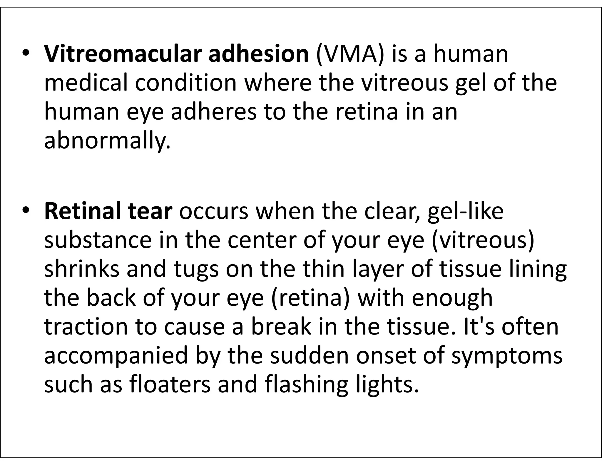 disorders of posterior chamber and retina -retinal and vitereous ...
