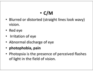 disorders of posterior chamber and retina -retinal and vitereous ...