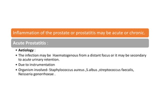 DISORDERS OF PROSTATE | PPTX